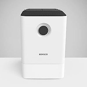 BONECO 2 in 1 Large Room Whisper Quiet Humidifier and Air Purifier with Automatic Shut Off Function and Fragrance Essential Oil Container, White