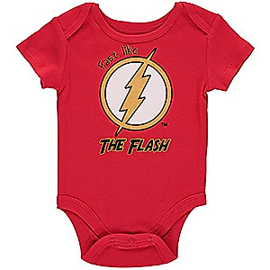 DC Comics Baby Boys Short-Sleeve Bodysuit Three Pack - Baby Boy Clothes Featuring Batman Superheroes (3 Pack, 3-6 Months