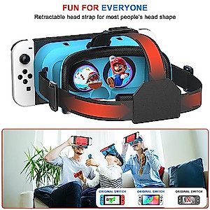 WinDrogon VR Headset, Designed for Nintendo Switch & Switch OLED Accessories for Switch VR Games, Labo VR and YouTube VR, VR Glasses with Adjustable Pupil Distance and Adjustable Switch Goggles Strap…