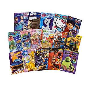 Hotel Safety Products Inc. Bundle of 16 Coloring Books Kids Ages 4-8 Assortment Incl 16 Kids Activity plus Headband Books Include Games, Puzzles, Mazes, and Stickers (No Duplicates), Multicolored