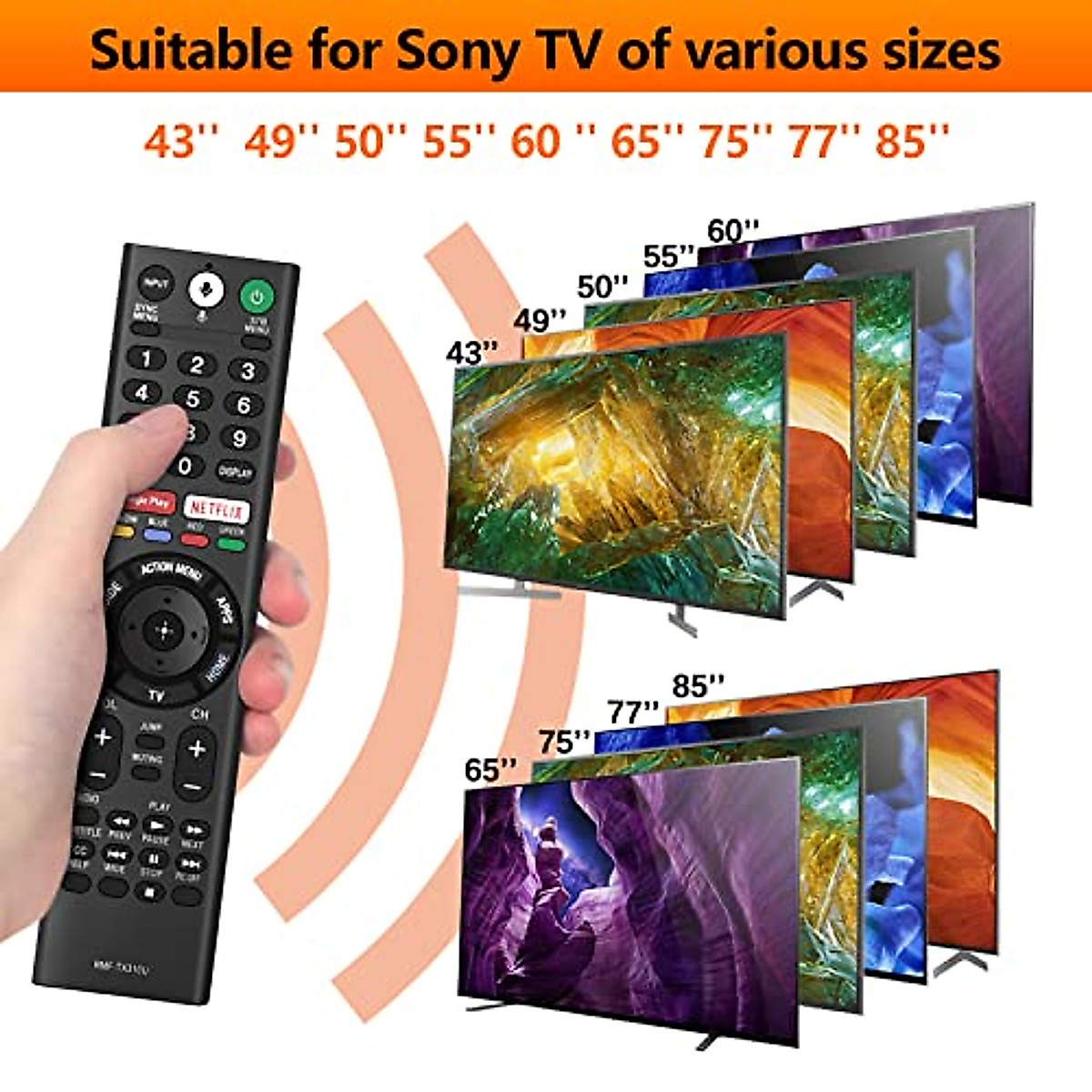 RMF-TX310U Voice Replacement Remote Control Compatible with Sony 4K Smart Bravia TV Models XBR-43X800G XBR-75X800G XBR-65X800G XBR-49X800G XBR-55X800G XBR-85X900F XBR-49X900F XBR-75X900F XBR-65X900F