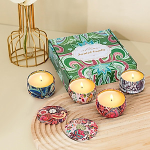 4 Pack Scented Candles Gifts for Women 10oz Home Scented Candles 100Hours Aromatherapy Candle Gifts Set Soy Wax Candles for Christmas Day, Birthday, Mothers Day, Valentine's Day