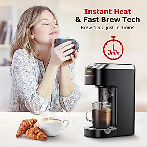 Bonsenkitchen Single Serve Coffee Maker, Coffee Brewer for K Cup Capsule, Fast Brewing Coffee Machine, 6 to 12oz Brew Sizes, Sleek Space Saving Design
