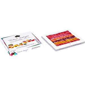 Cerez Pazari Turkish Delight Candy With Assorted Flavors, Gourmet Medium Size Snacks Gift Box, Sweet Luxury Traditional Confectionery Loukoumi, Vegan Lokum, Approx. No Nuts, 42 Pcs, 16 oz.