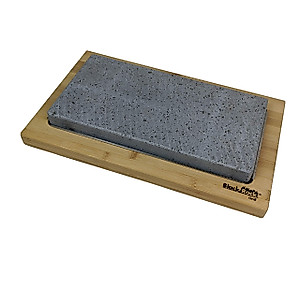 Black Rock Grill Ultimate Sharing Steak Stone Set - Restaurant-Grade Lava Stone for Superior Heat & Flavor