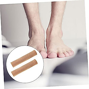 LALAFINA 4 pcs gel finger toe cover thumb splint thumb spica splint elastic wrap bandages toe protectors gel pad protectors finger splint gel lined toe tubes ribbed finger sleeve elasticity