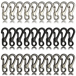 ZGQHZR 30Pcs Mini Alloy Carabiner Clip Tiny Spring Snap Hook Carabiners Zinc Alloy Mini Paracord Hook Keychain Claps EDC for The Keychain,Backpack,Decoration Hanging,Dog Leashes
