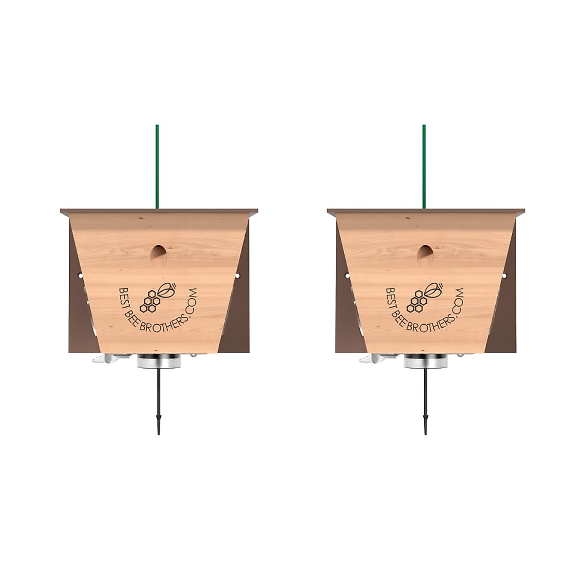 Carpenter Bee Traps for Outside - Carpenter Bee Trap, Turbo Trap 2.0 W/Bee Vault Wood Bee Traps - Carpenter Bee Traps for Outdoors Hanging - Bee Catchers for Outside (Brown, 2 Pack)