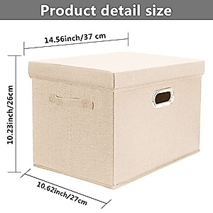tundsot 3-Pack Large Collapsible Storage Bins With Lids,Fabric Storage Boxes With Lids Stackable,Large Fabric Storage Boxes With Lids,Fabric Storage Boxes With Lids for Organizing (14.6x 10.6x 10.6)