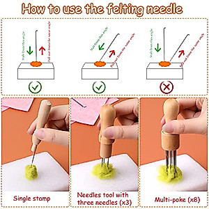 Mayboos 132 Pcs Needles Wool Felting Needles Supplies Felting Tools Needle Felting Tool with 3 Sizes Felting Needles for Beginner Professional