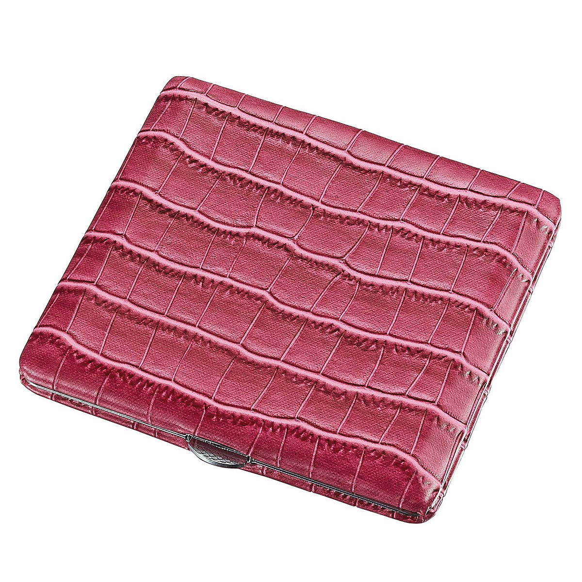 Visol Products Nava Crocodile Pattern Cigarette Case, Hot Pink