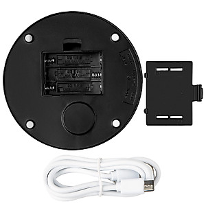 Rotating Display Stand - Spinning Display Stand with Colored Lights - Lighted LED Base for Glass Art with 4 Revolving & 8 Light Modes - Electric & Battery-Operated Platform - 5.1x1.2" (Silver)