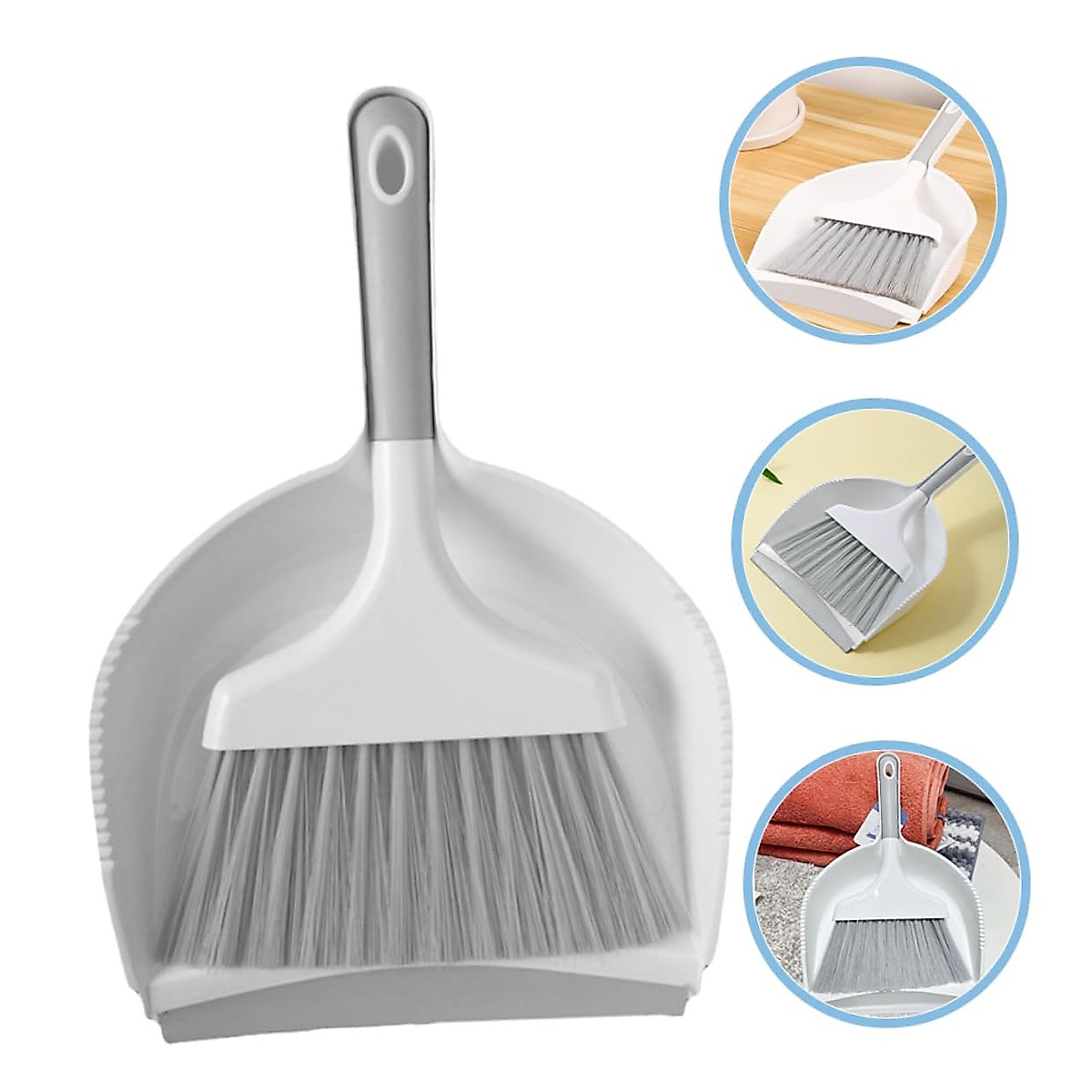 OHPHCALL 1 Set Hand Broom with Dustpan Desktop Broom Kit Mini Small Brush and Dustpan Car Interior Cleaning Brush Whisk Little Dustpan Broom Keyboard Cleaner Desktop Dust Brush Vent Pp Grey