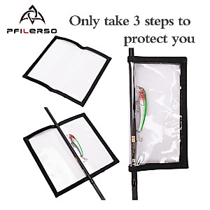 PFILERSO Fishing Lure Wraps 12PCS Clear See-Through PVC Fishing Lure Covers Protect Children Pets and Fishermen Safe from Sharp Hook Transparent Lures Fishing Bait Hook Storage 6L+6M (12Pcs（6L+6M）)