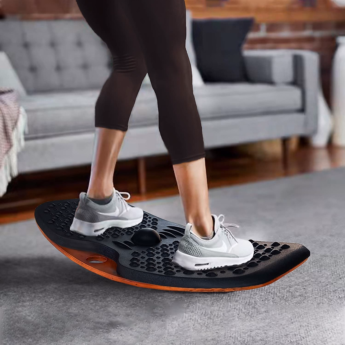 ZEALTOP Standing Desk Anti fatigue Balance Board standing desk mat wobble board Rocker Board Comfort Mat for Office (Large Size)