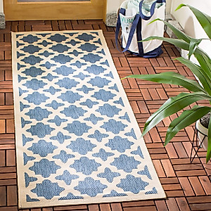 SAFAVIEH Courtyard Collection Area Rug - 9' x 12', Black & Beige, Non-Shedding & Easy Care, Indoor/Outdoor & Washable-Ideal for Patio, Backyard, Mudroom (CY6913-266)