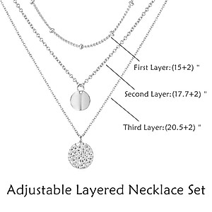 Layered Necklaces for Women Trendy Gold Necklace Stack Dainty Silver Gold Layer Pearl Beaded Coin Charm Jewelry Gift for Teen Girls Necklace Stacker