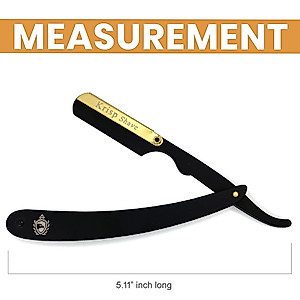 Professional Classic Straight Edge Barber Razor For Close Shaving - Salon Quality Men's Beard Wet Cut Throat Shaving Razor Shavette With 10 Blades By Krisp Beauty