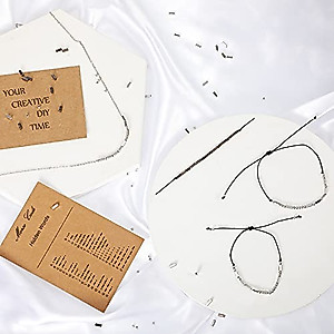 DIY Morse Code Bracelet Kit, 800 Pieces Round Spacer Beads 400 Pieces Long Tube Spacer Beads 20 Pieces Morse Code Decoding Card 20 Yards Waxed Cord for Handmade Bracelet Necklace Jewelry Crafts