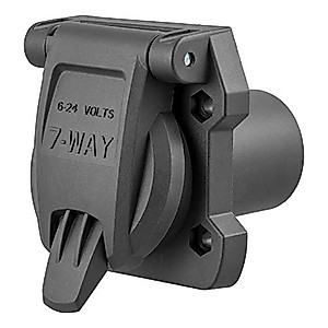 CURT 55416 Heavy-Duty Replacement Vehicle-Side RV Blade 7-Pin Connector, Factory Tow Package and USCAR Socket Required , Black