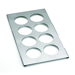 TableCraft Products T8 12.75" x 7" 8 Hole Bottle Holder, Stainless Steel Template