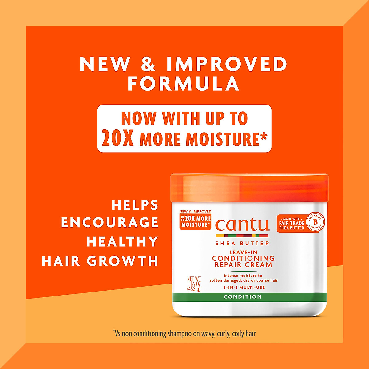 Cantu Leave-In Conditioning Repair Cream with Shea Butter, 16 oz (Packaging May Vary)