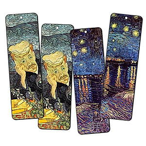 Van Gogh Bookmarks (12-Pack) - Starry Night - Sunflowers - Irises - Art Paintings Bookmarker - Cool Bookmarker for Men and Women - Best Quality Stocking Stuffers