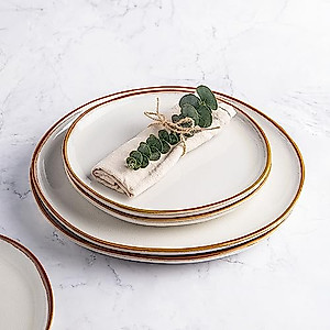 AmorArc Ceramic Dinnerware Sets,Handmade Reactive Glaze Plates and Bowls Set,Highly Chip and Crack Resistant | Dishwasher & Microwave Safe,Service for 4 (12pc)