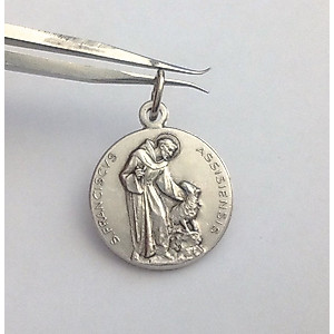 Saint Francis of Assisi Medal - The Patron Saints Medals -100% Made in Italy (St.Francis with The Wolf)