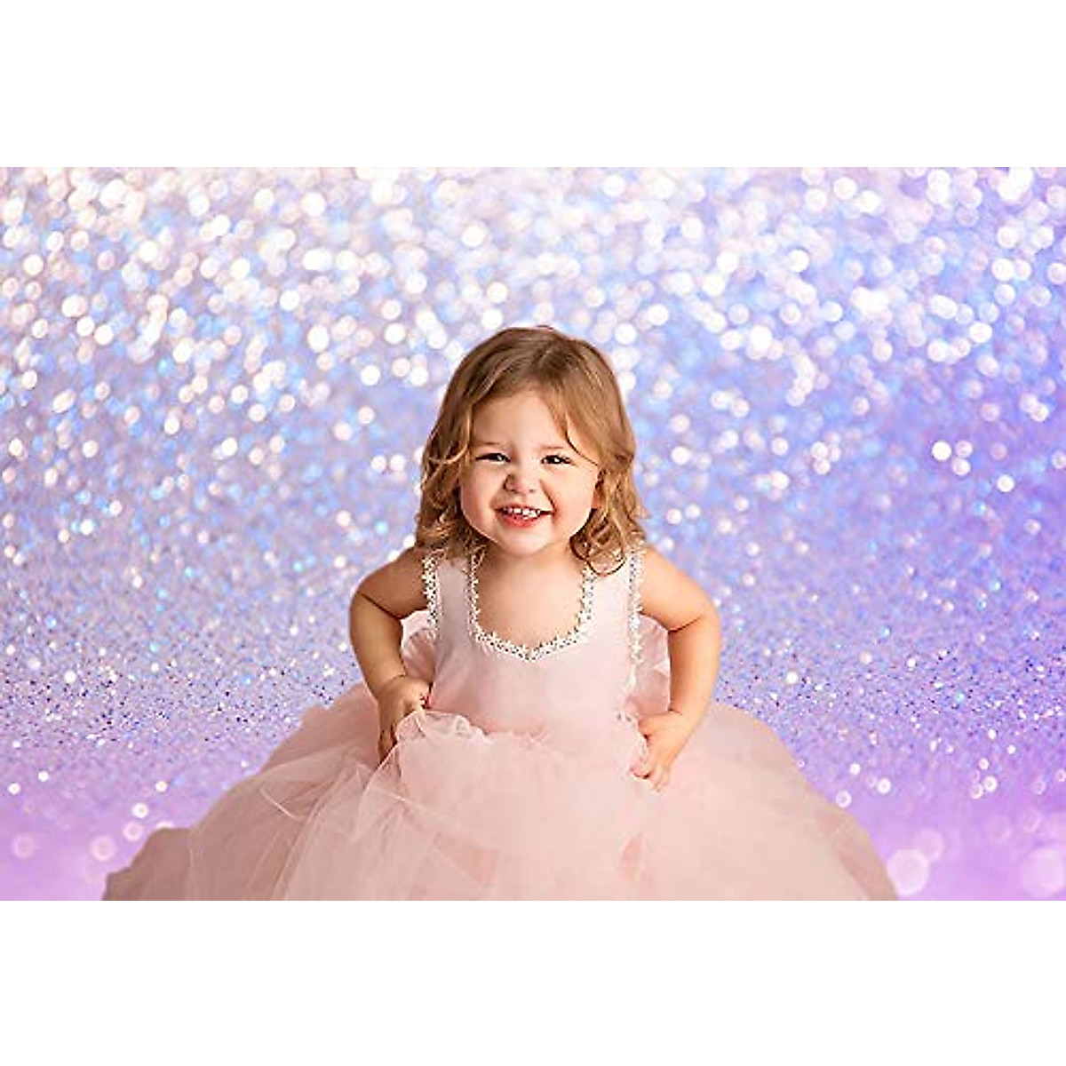 Mocsicka Light Purple Bokeh Backdrop for Photography Newborn Baby Shower Portrait Party Decoration Abstract Halo Dots (Not Glitter) Photoshoot Props (7x5ft)