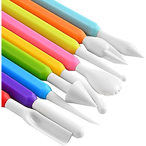 LINPHCEY 9PCS Clay Sculpting Tools Kit - Easy to Use Double-Ended Polymer & Pottery Carving Set with Comfortable Grip Tools for Clay Sculpey & Modeling Clay Ideal for Kids and Adults