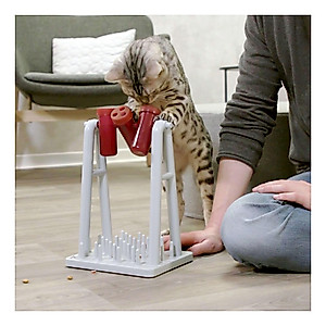 TRIXIE Cat Activity Turn Around Strategy Game, Slow Feeder, Interactive, Treat Toy 9 x 7 x 13 in.