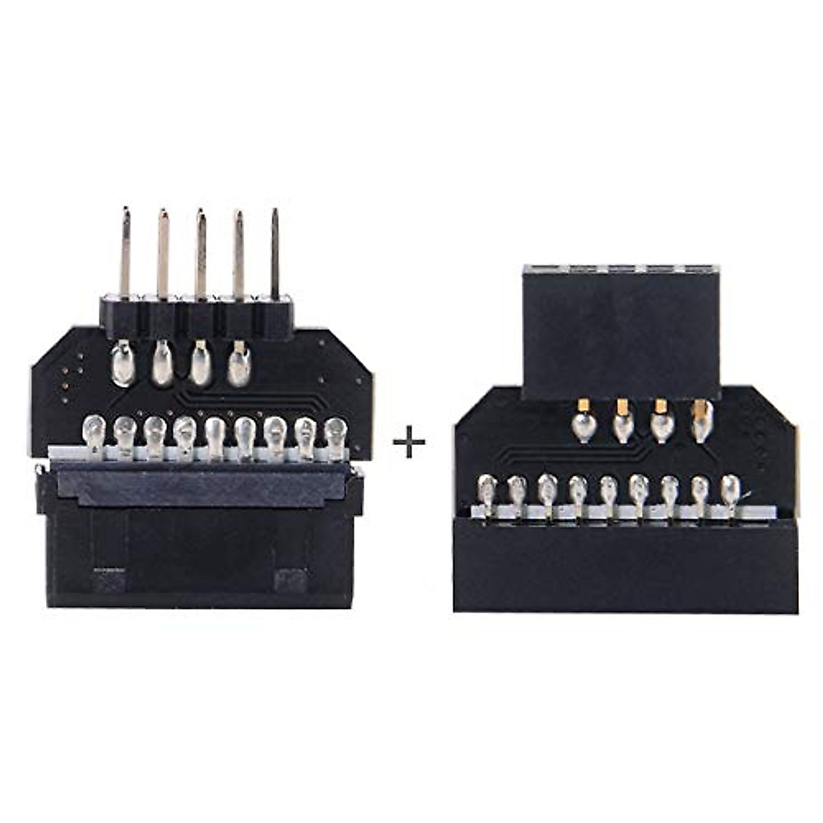 cablecc 1set Reversible USB 2.0 9Pin Housing to Motherboard USB 3.0 20pin Header Female Adapter