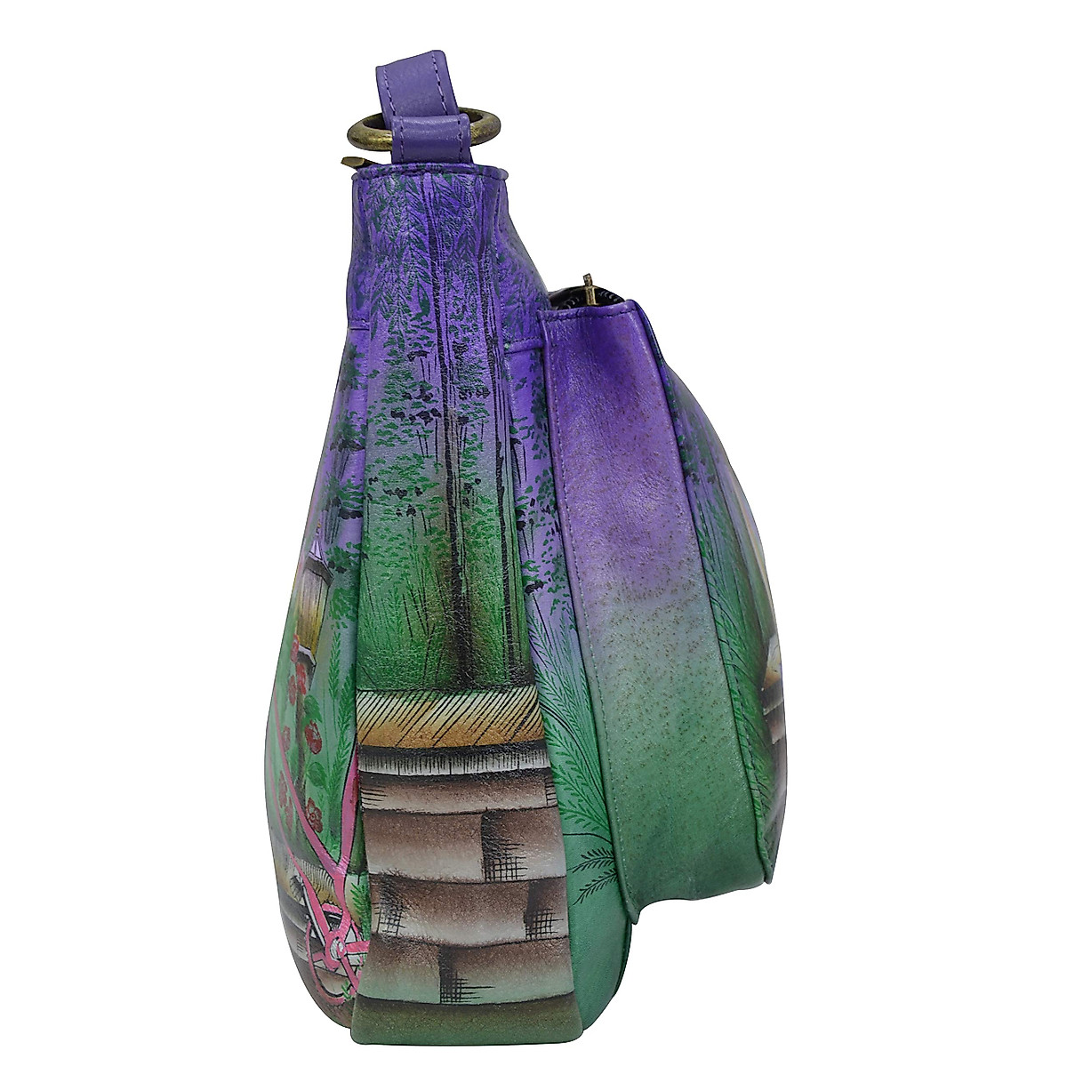 Anna by Anuschka Women's Zip-top Multi-compartment Organizer Medium Crossbody, Paris Sunrise, One Size US