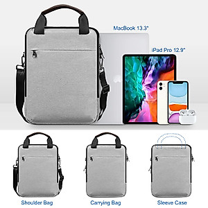 SITHON Laptop Shoulder Bag for 13.6-inch MacBook Air M3/A3113 M2/A2681 2024-2022, MacBook Pro 14 A2992 A2918 A2779 A2442, MacBook Pro/Air 13, Water-Resistant Cross-Body Commuter Carrying Bag