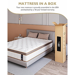 BedStory Queen Size Mattress - 10 Inch Hybrid Mattress Medium Firm - Individually Wrapped Coils for Motion Isolation