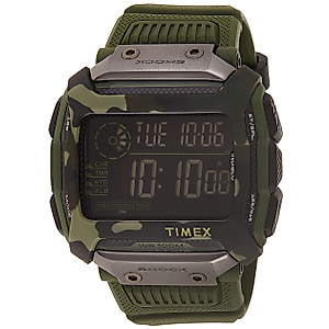 Timex Command Shock Digital CAT 54mm Watch – Olive Camo with Resin Strap