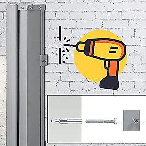 Retractable Side Awning,Waterproof & UV-Resistant,Folding Privacy Screen Room Divider Roll Up Balcony (Gray, 138″x 63″)