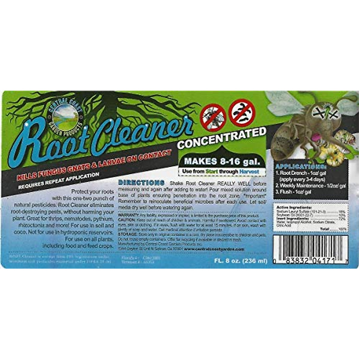 Root Cleaner - Soil Gnat, Fungus and Pathogen Killer (8 Ounce)