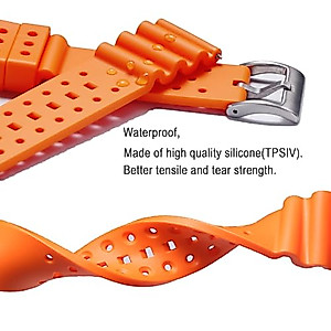 Carty Silicone Watch Band 20mm Premium Quality Waterproof Rubber Quick Release Watch Straps for Men Black Black Buckle