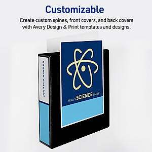 Avery Durable View 3 Ring Binder, 3 Inch Slant Rings, 1 Black Binder (17041)