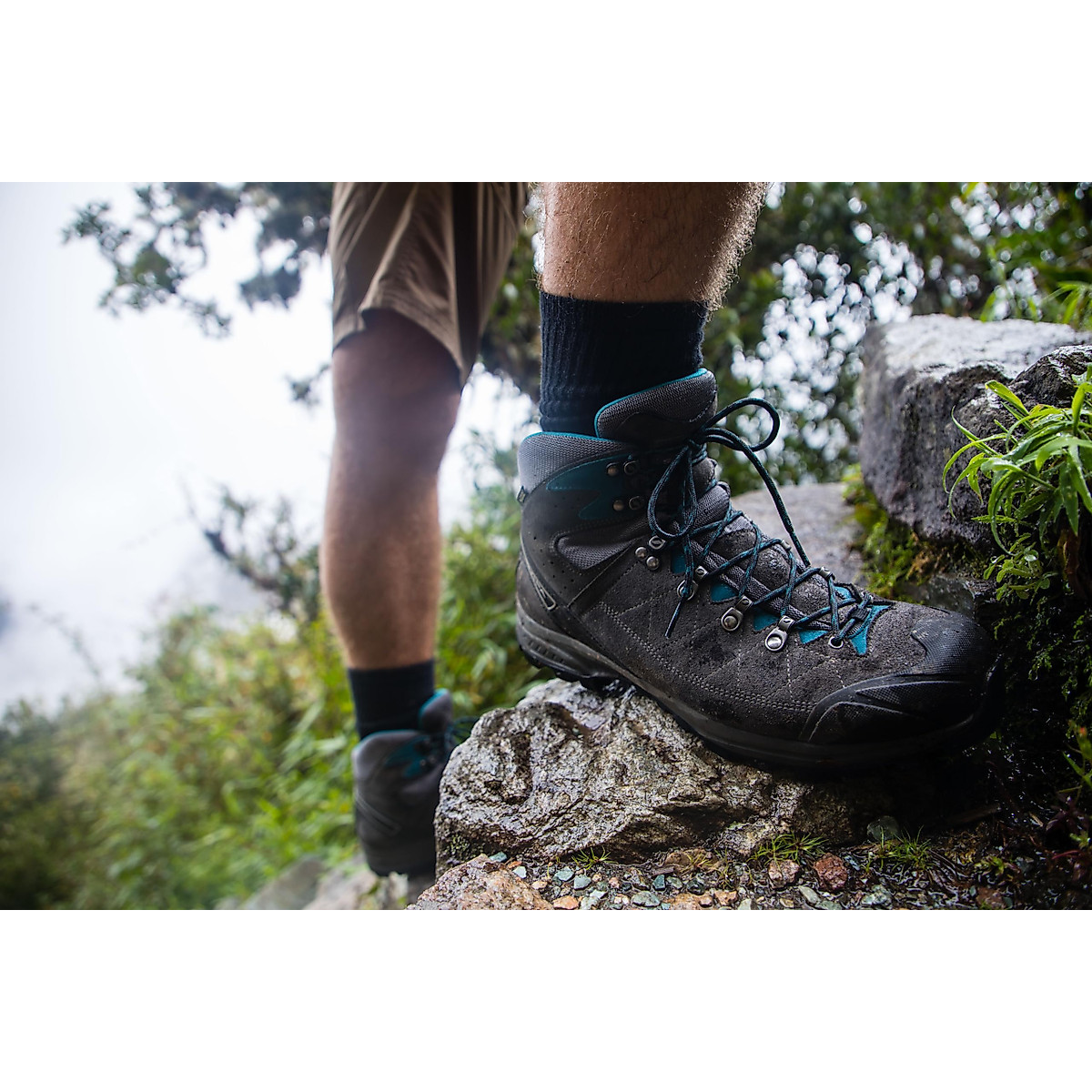 SCARPA Men's Kailash Trek GTX Waterproof Gore-Tex Lightweight Boots for Backpacking and Hiking - Shark Grey/Lake Blue - 8-8.5