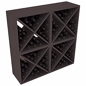Wine Racks America Pine 96 Bottle Wine Cube. Black Stain