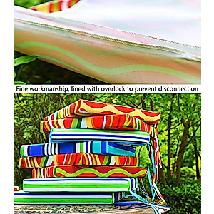 LFNOONE Patio Chair Cushion 17x17 Inch Waterproof Outdoor Seat Cushions Color Fastness High-Density Sponge for Patio Furniture Garden Sofa Couch Chair Pads Color Ripple Pattern Set of 4