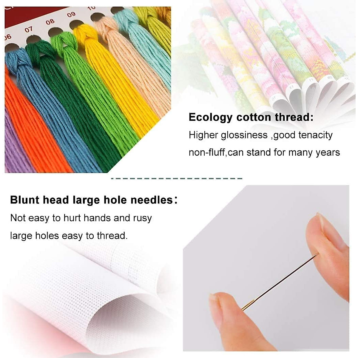 Eiazuiks 4 Packs Stamping Cross Stitch Kit, Gnomes Counting Cross Stitch Kit for Adult Beginners, Full Line DIY Cross Stitch Stitching Kit for Home Decor Cross Stitch Patterns 11.8x15.7 inches