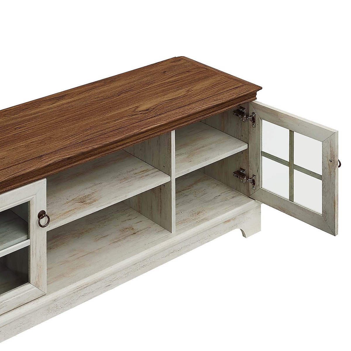 Modway Pacific Coastal Contemporary 47" TV Stand in Walnut White, 47 Inch