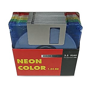 Error Free 3.5 Floppy Diskettes Neon Color 1.44 MB 10pk