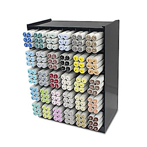 NUOBESTY Home Plastic Grids Hole Household Desk Organizer Pencils Storage Display Accessories - Eyeliner Art Shelf Multi-slot Brushes Cosmetic Container Pen -grid Black Stationary Paint