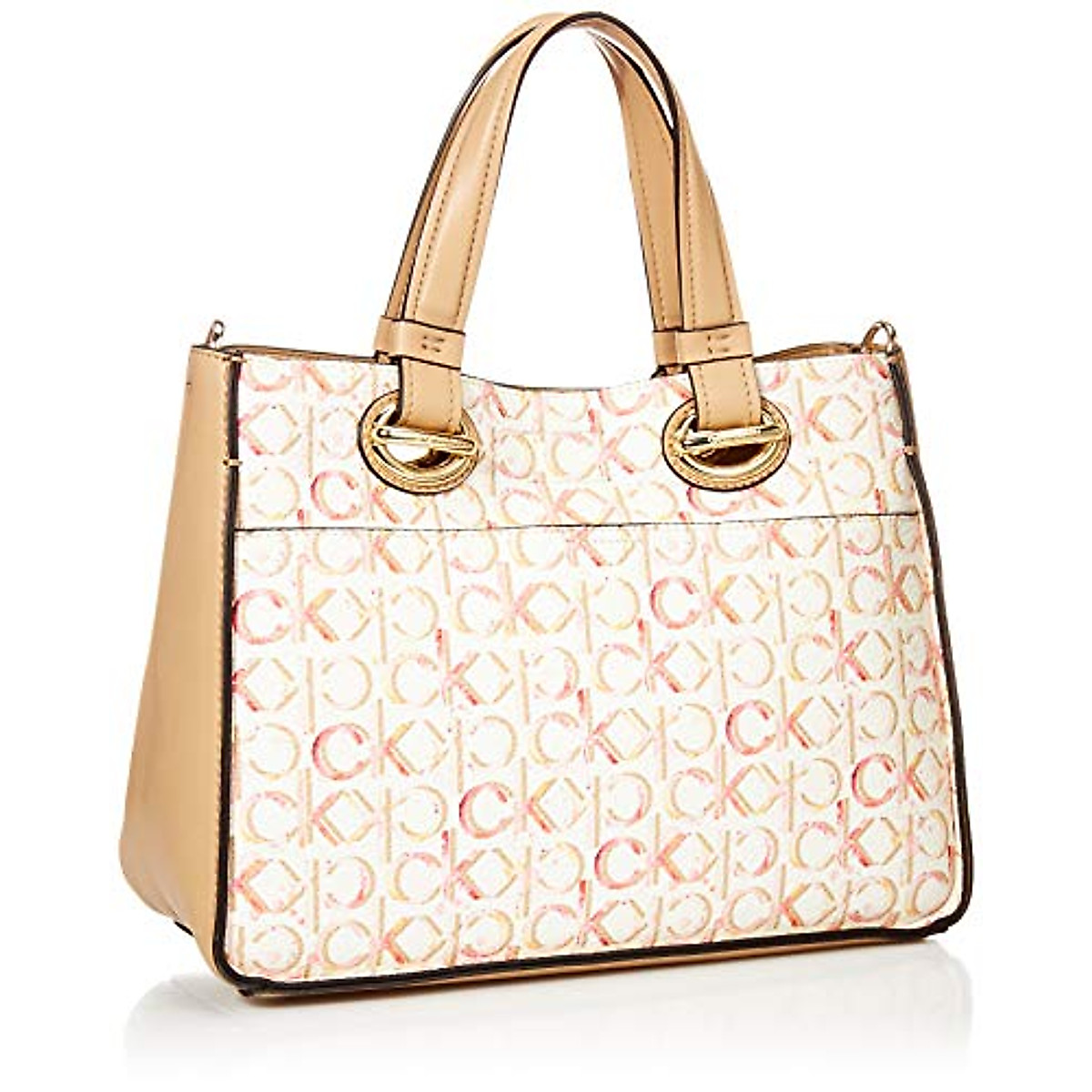 Calvin Klein Lucia Novelty Shopper, Cherub White Multi Painted Linear