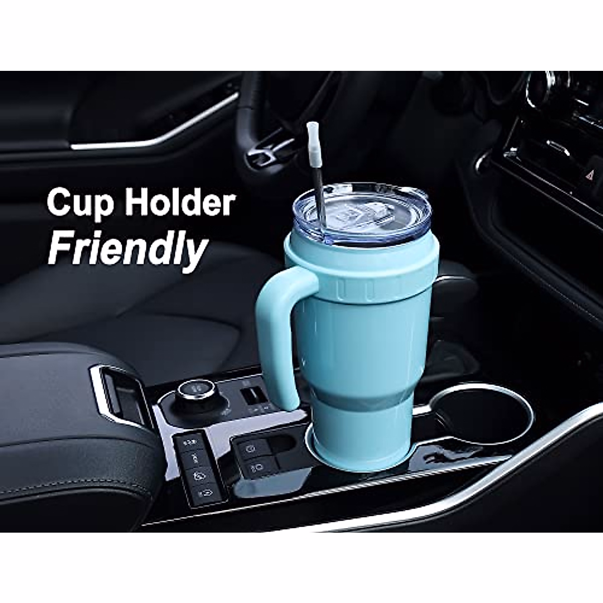 DLOCCOLD 40 oz Tumbler with Handle, Lid & Straw, Insulated Double Walled Stainless Steel Tumbler, Thermos Travel Coffee Mug for Women Men, Reusable water Tumbler with Leak-Proof Lid